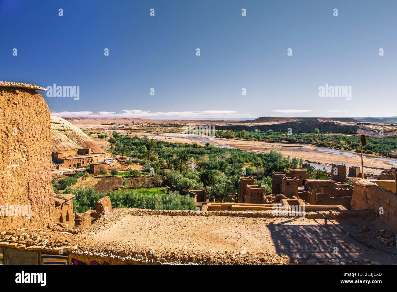 Scenic view of a famous moroccan berber village in the middle of sahara ...