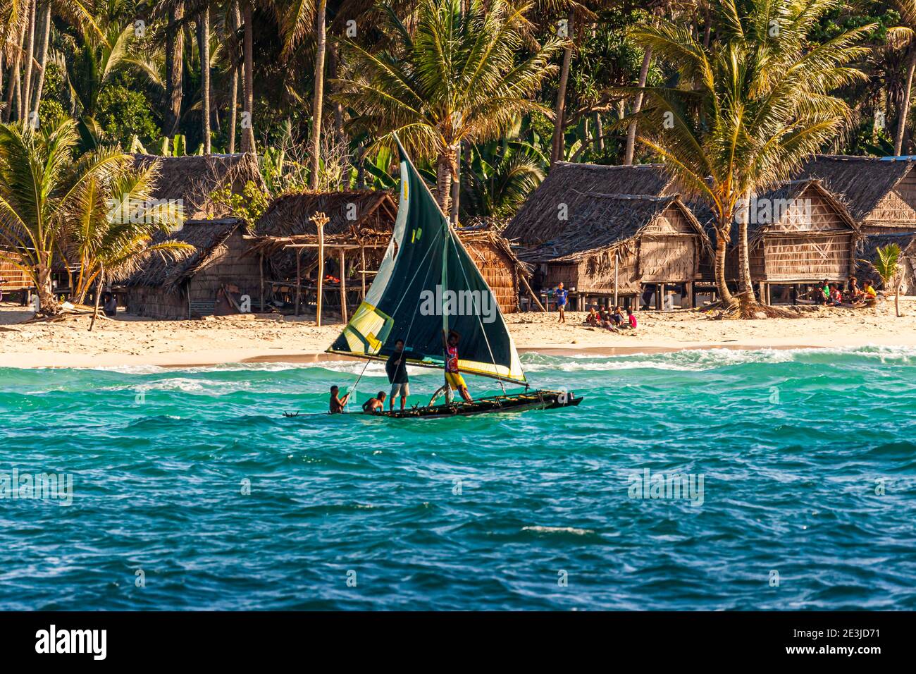 Polynesian style sailing on a Proa (multihull outrigger sailboat) in ...
