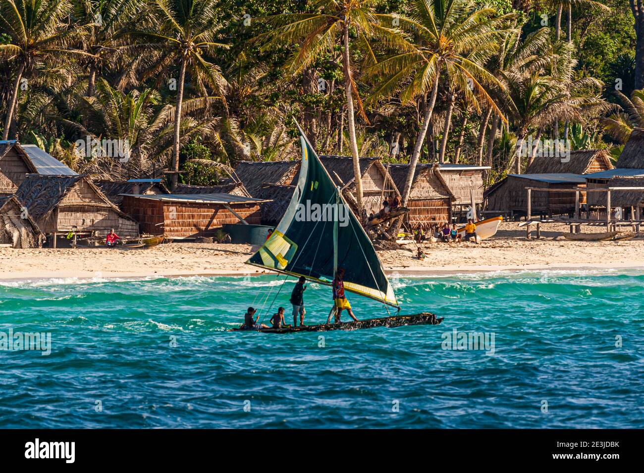 Polynesian style sailing on a Proa (multihull outrigger sailboat) in ...