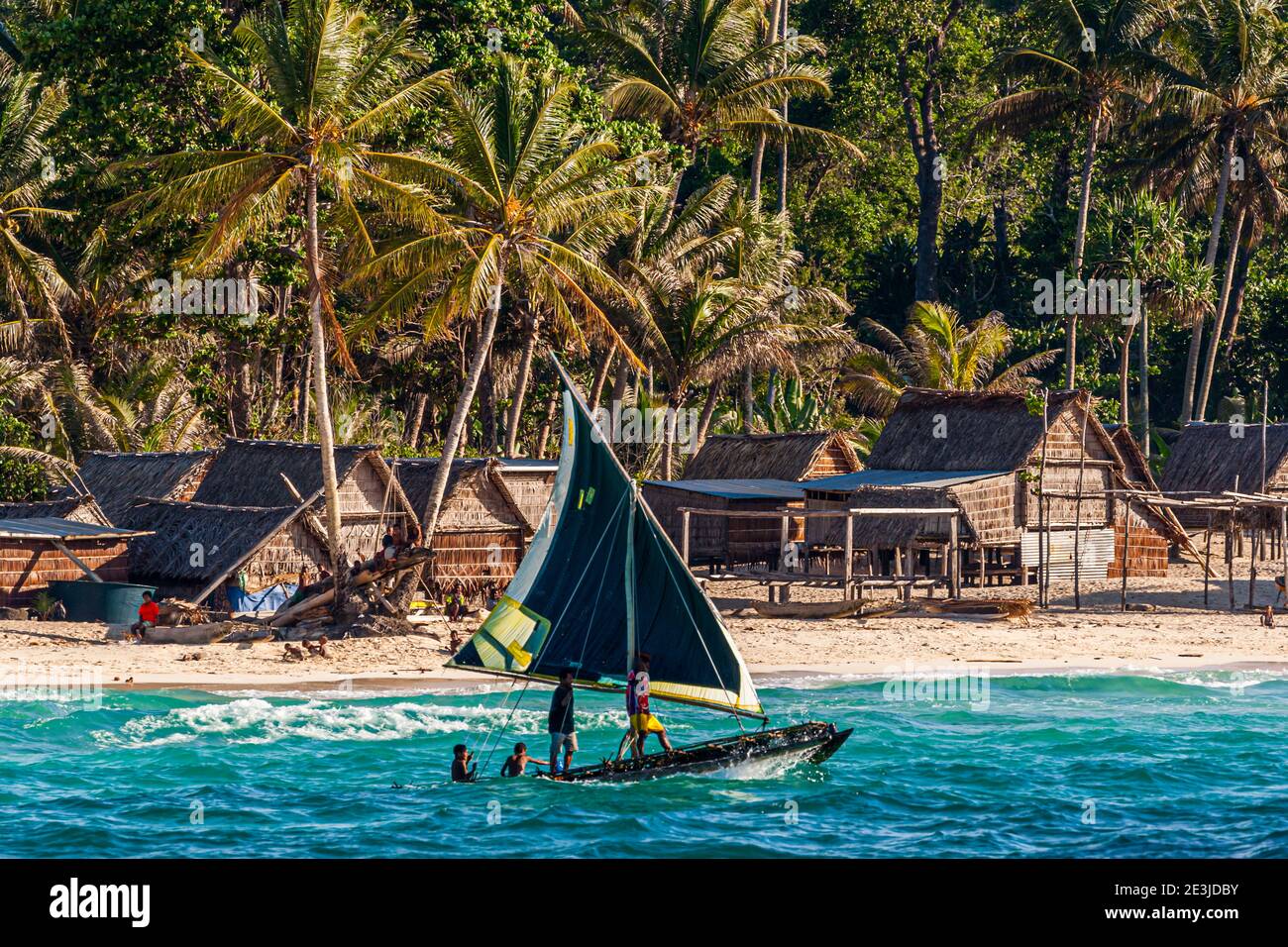 Polynesian style sailing on a Proa (multihull outrigger sailboat) in ...