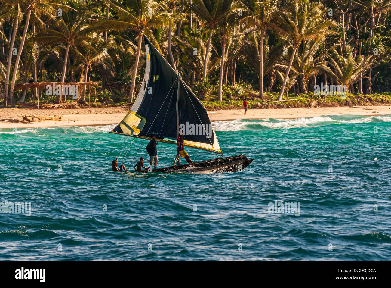 Polynesian style sailing on a Proa (multihull outrigger sailboat) in ...