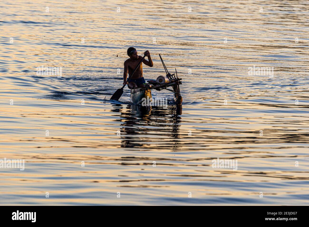 Outrigger Canoe at Yanaba Island, Papua New Guinea Stock Photo - Alamy