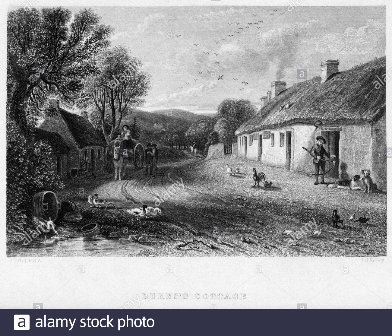 Burns Cottage, home of Scottish poet Robert Burns, Alloway Ayrshire ...