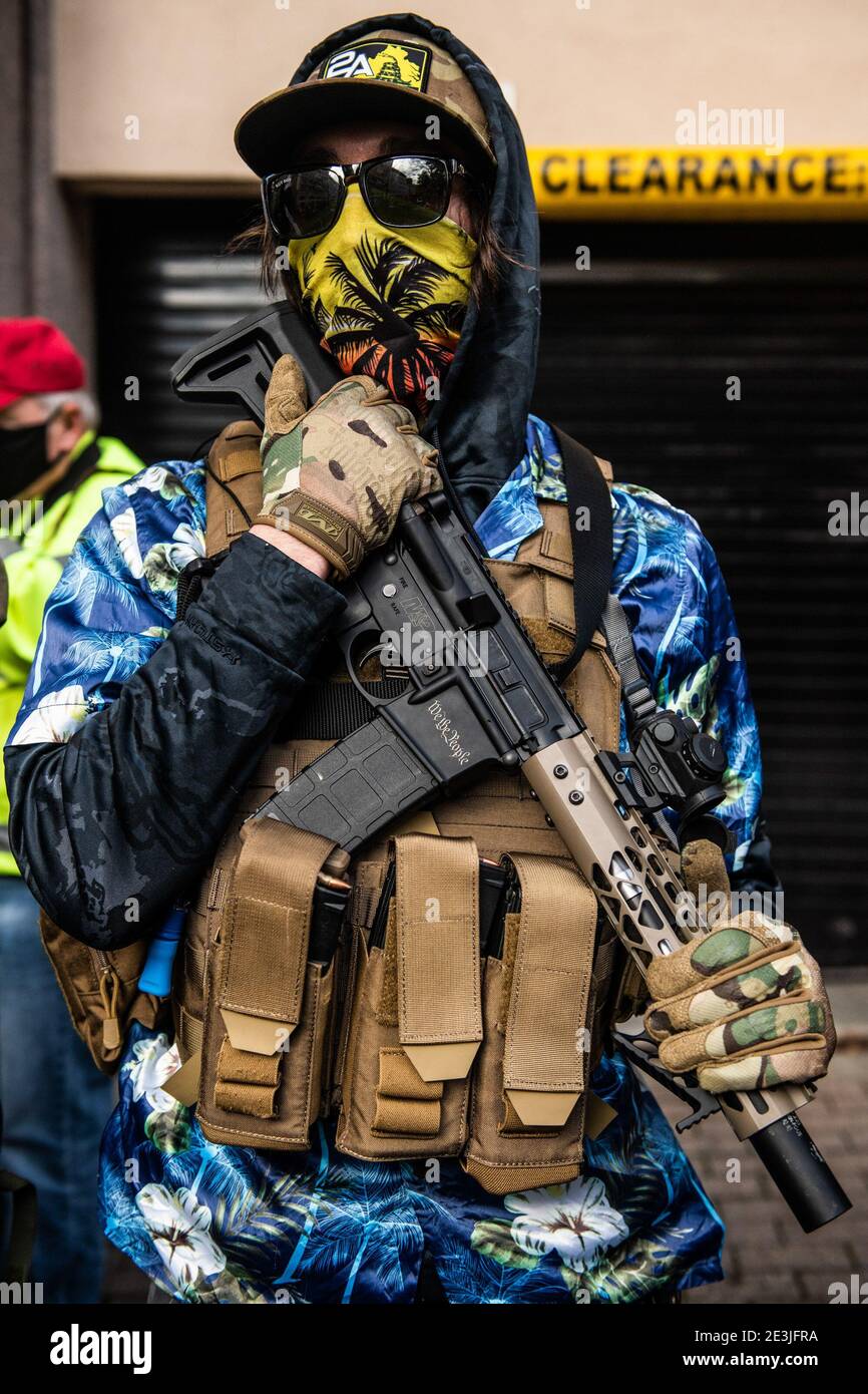 RICHMOND, VIRGINIA, JANUARY 18- Members of the Last Sons of Liberty, of ...