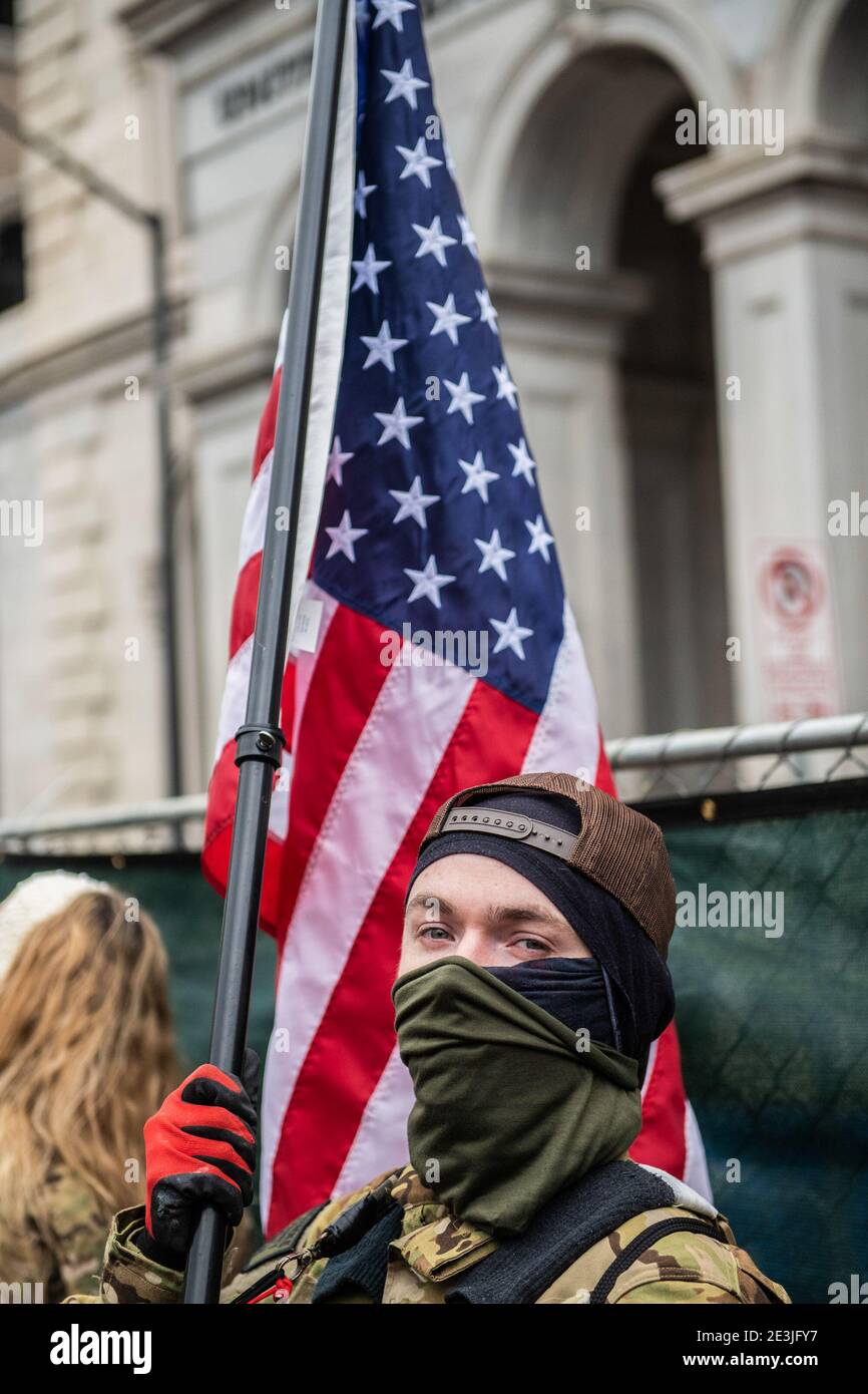 RICHMOND, VIRGINIA, JANUARY 18- Members of the Roanoke County Militia ...
