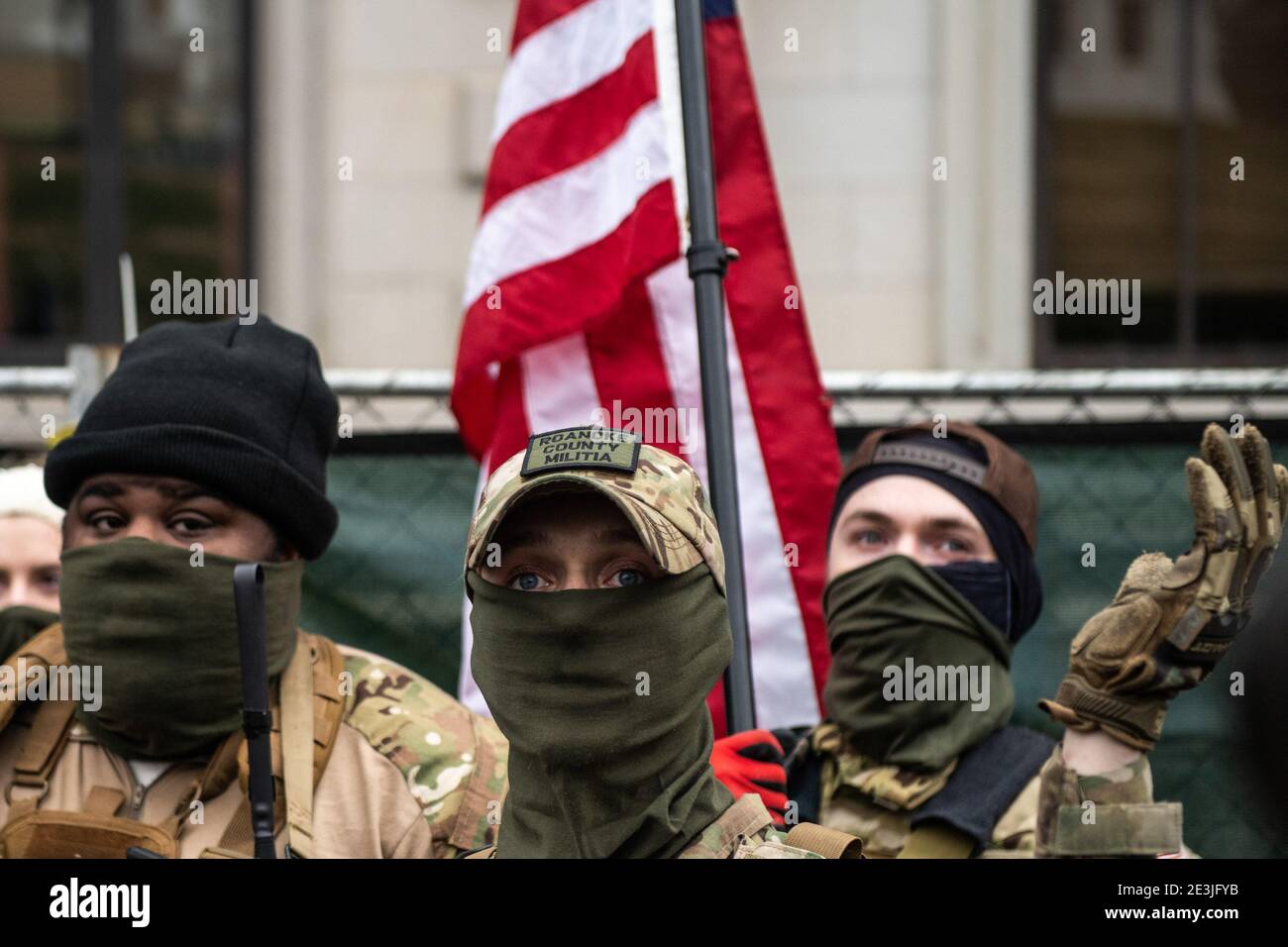 RICHMOND, VIRGINIA, JANUARY 18- Members of the Roanoke County Militia ...
