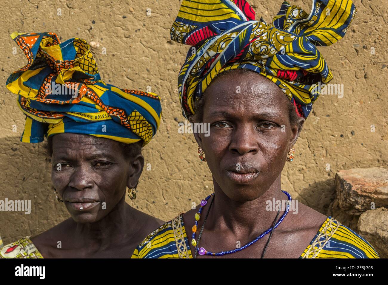 Portrait of Dogon woman near Bandiagara , Dogon plateau country in Mali ...