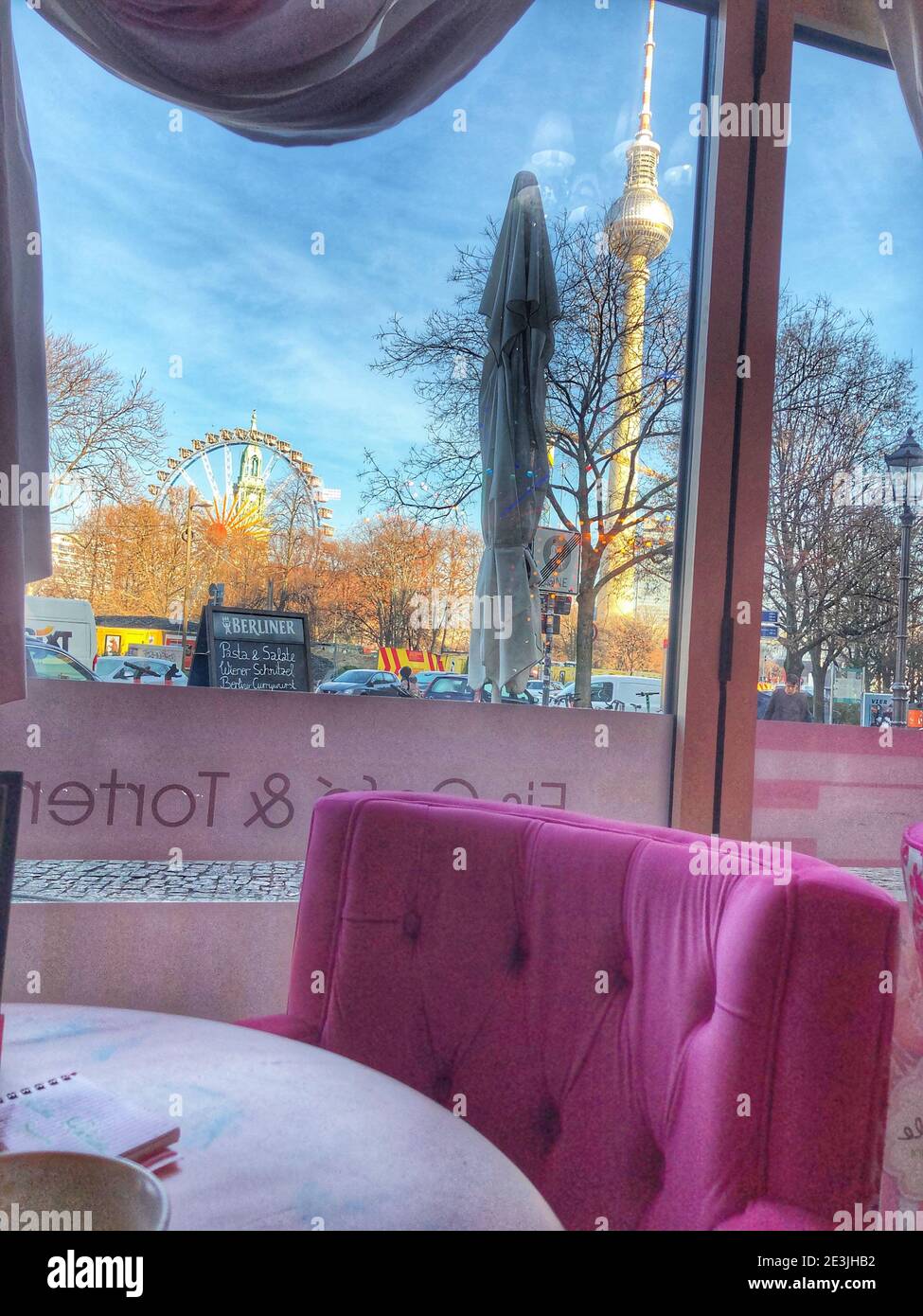 TV-tower view from inside a Café in Berlin, Germany Stock Photo - Alamy