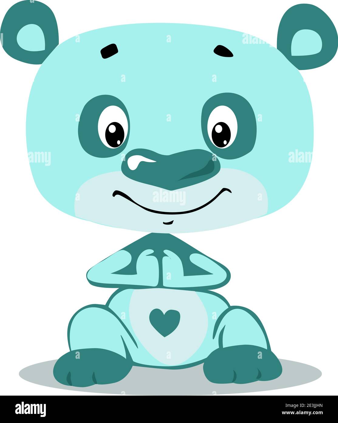 Cute Turquoise Blu Teddy Bear Cartoon Character - Vector illustration ...