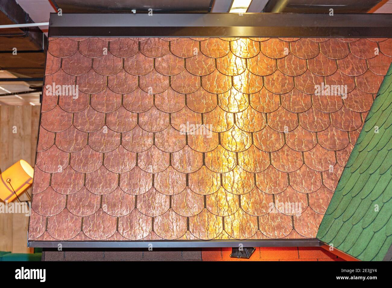 Copper Roof Tiles Surface at Luxury House Stock Photo - Alamy