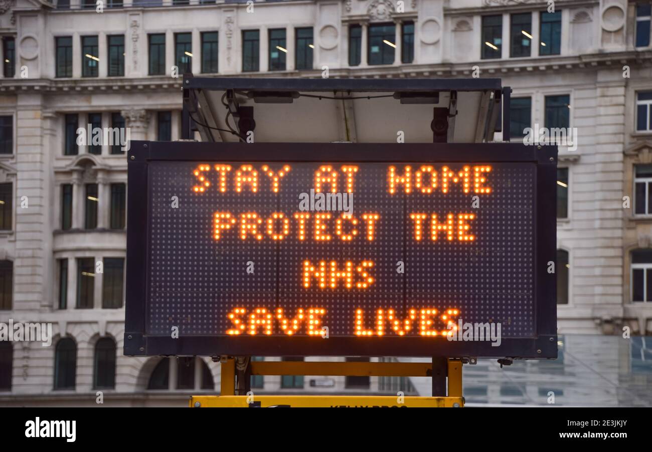 A 'Stay At Home, Protect The NHS, Save Lives' sign outside Liverpool ...