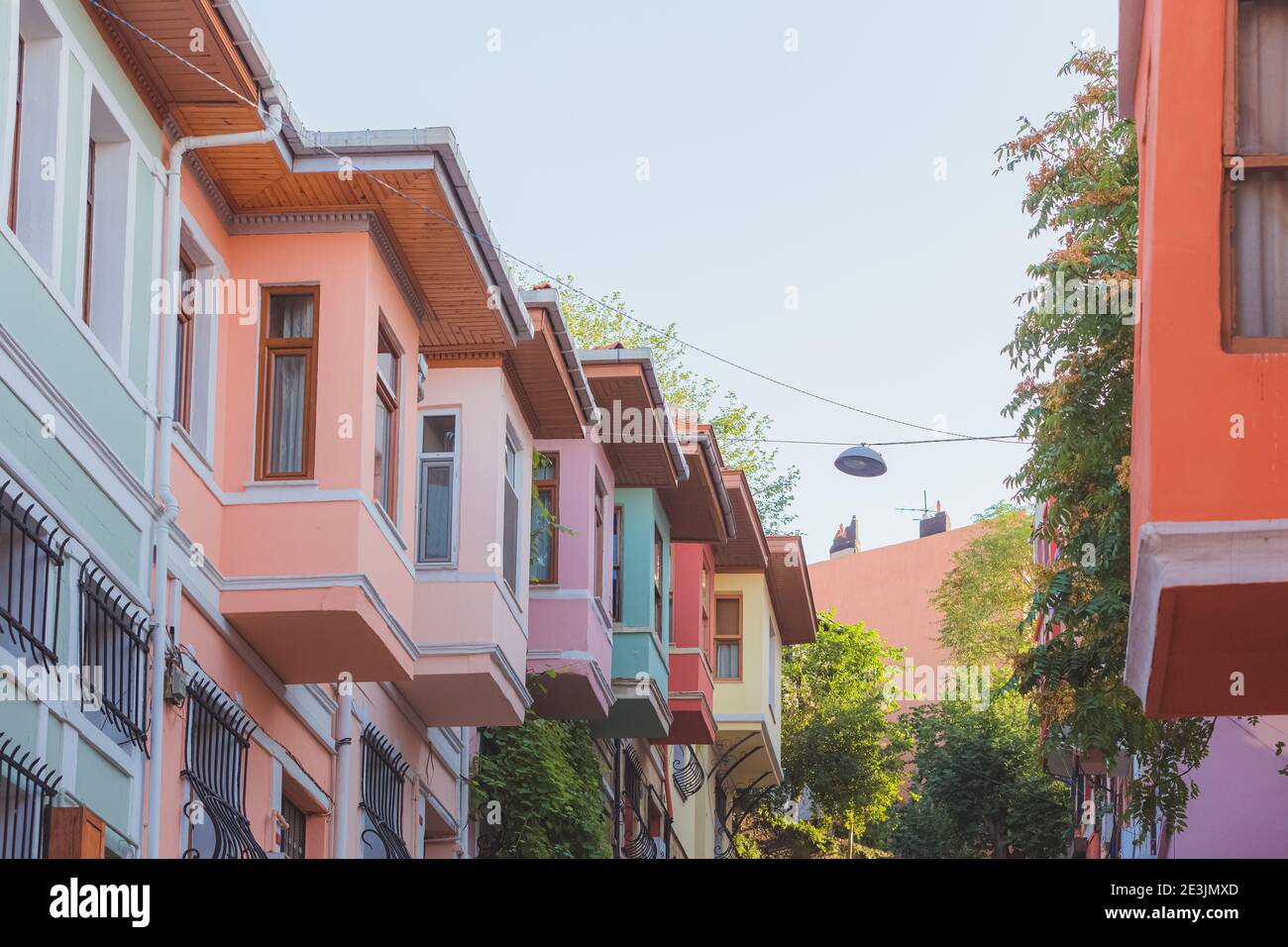 The colourful apartment blocks on Kiremit Street in the authentic ...