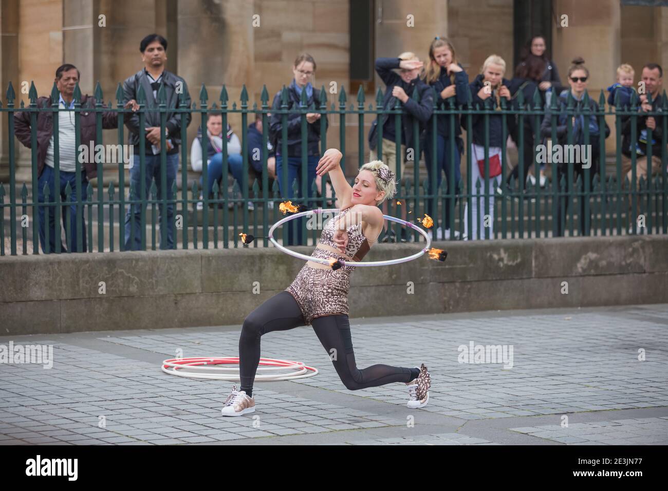 Edinburgh, Scotland - August 6 2017: A female street perfomer at ...