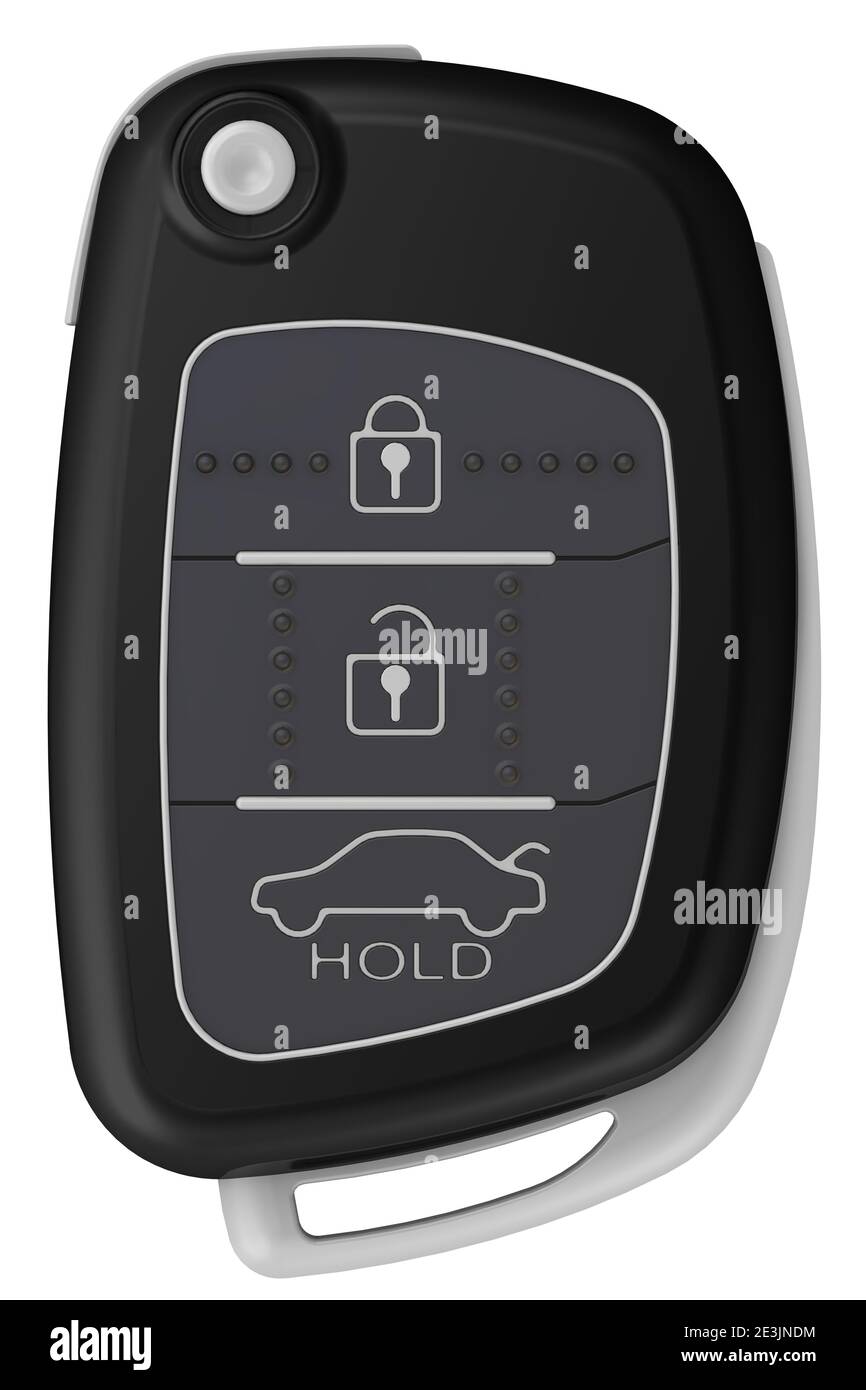 Ignition key of the car in the closed position. Isolated. 3D ...