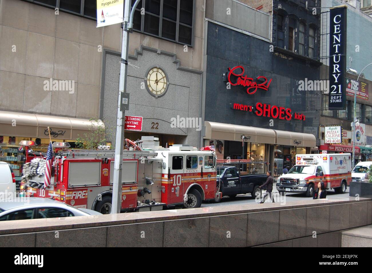 Fire engine and ambulance New York clock fireman firemen store on fire ...