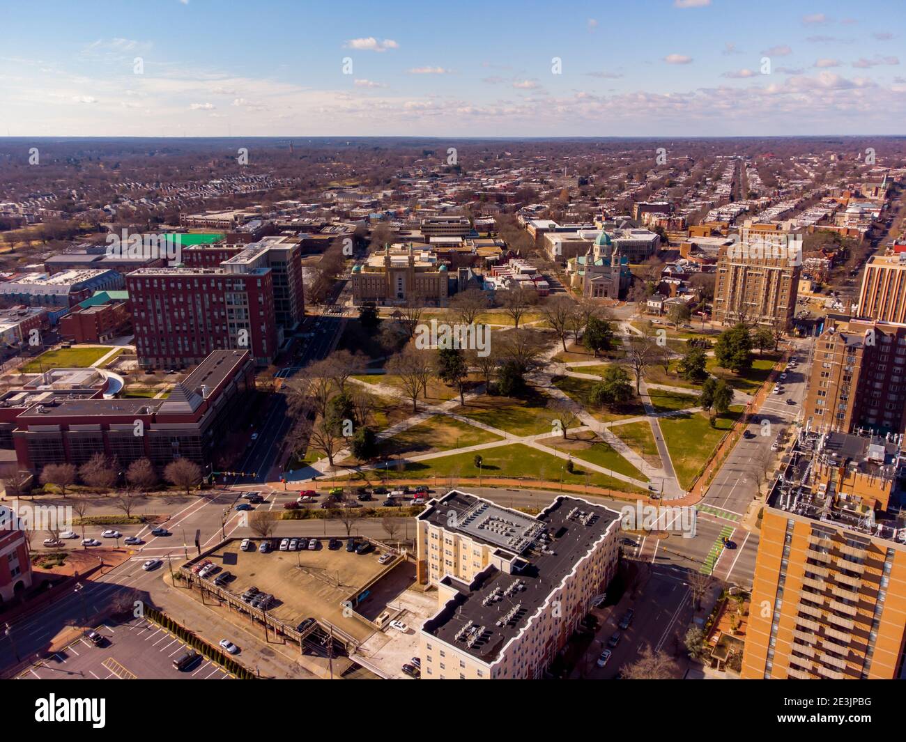 Aerial drone photo of Monroe Park Richmond Virginia USA Stock Photo - Alamy