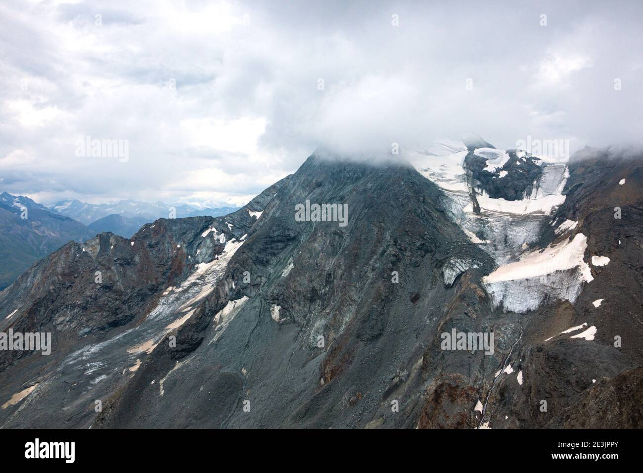 Beautiful Red Peaks massif in summer with glaciers seen from Les Arcs ...