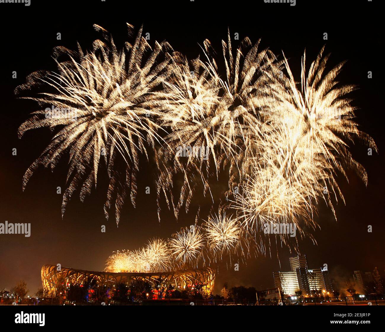 Fireworks blooming on the night sky high quality photo Stock Photo - Alamy