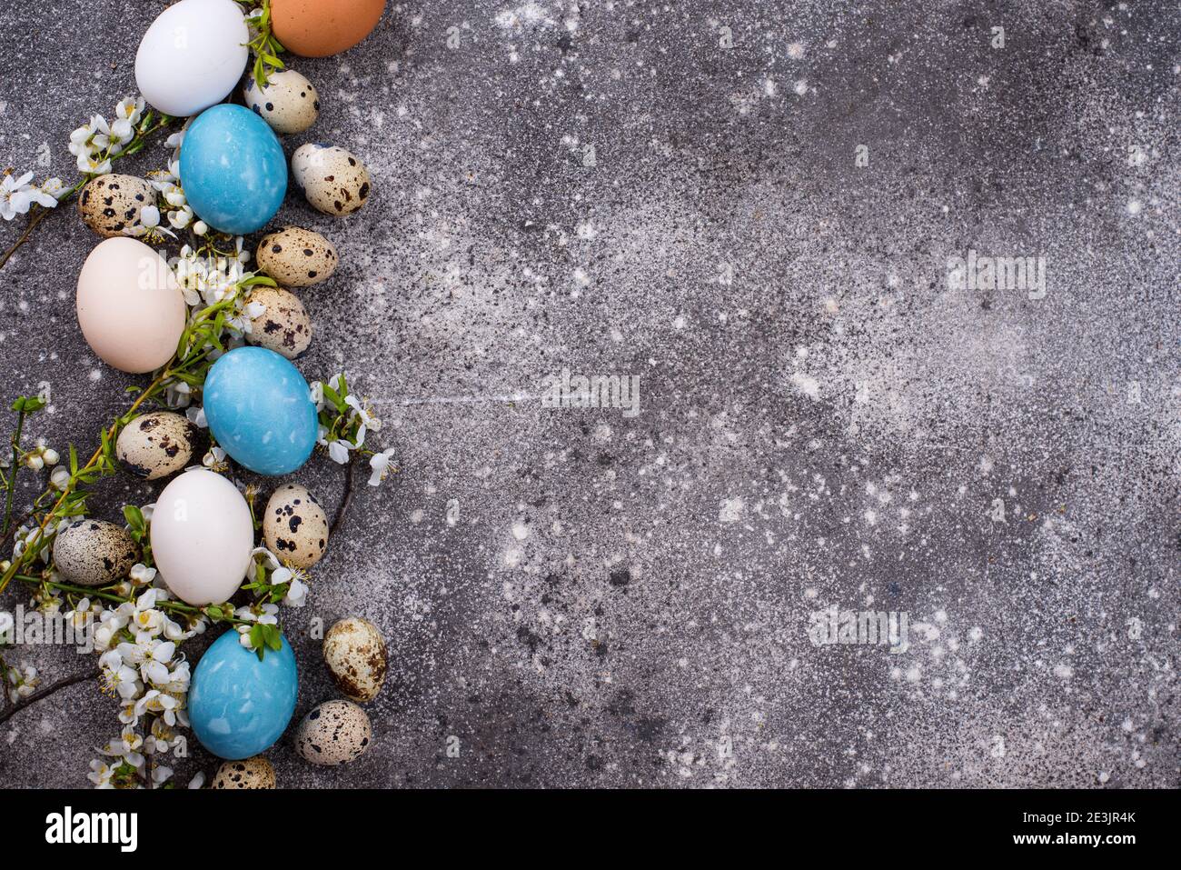 Easter eggs in blue color Stock Photo - Alamy