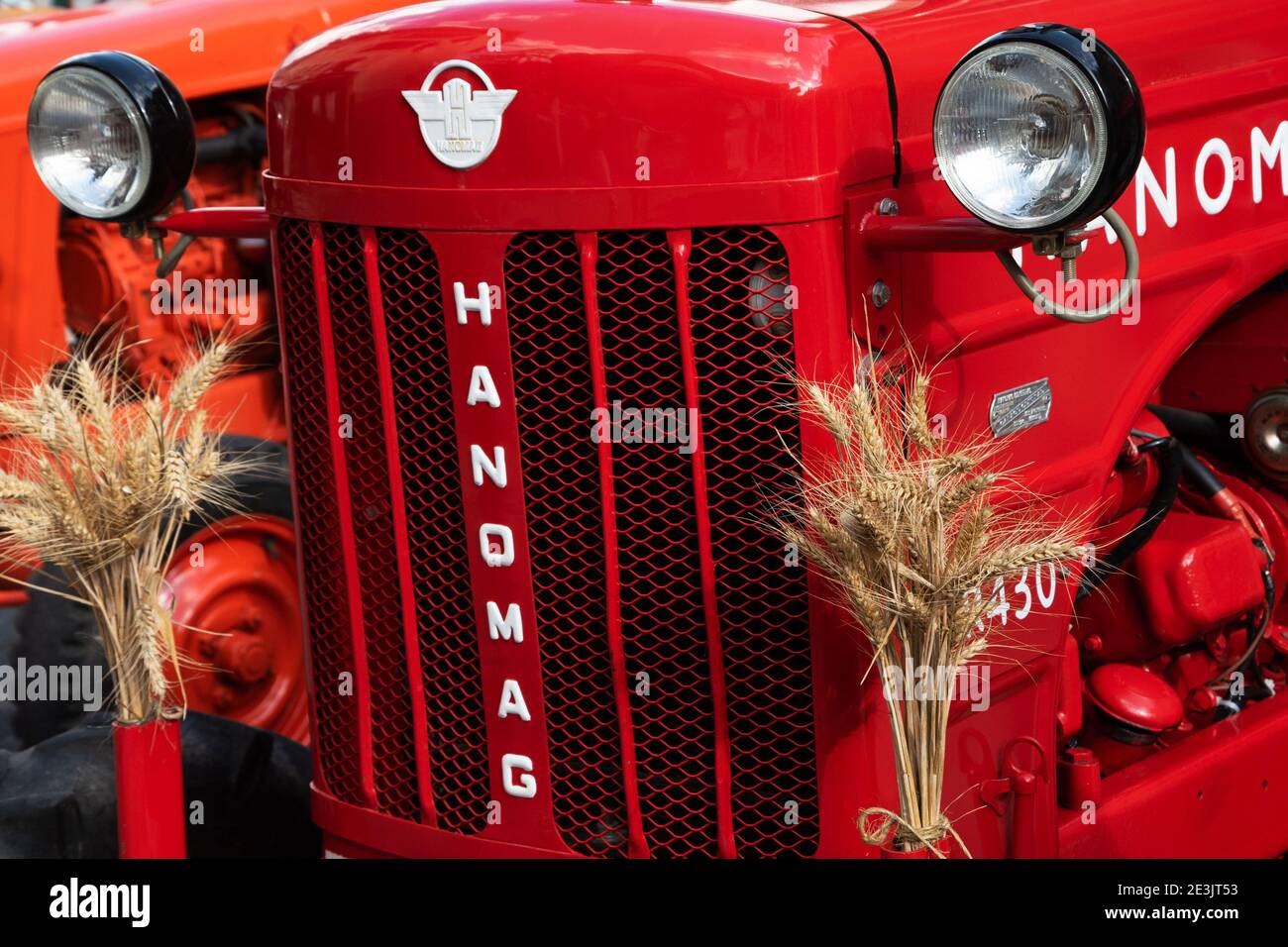 BOURG-SAINT-MAURICE, FRANCE - AUGUST 19, 2018: Classic Hanomag tractors ...