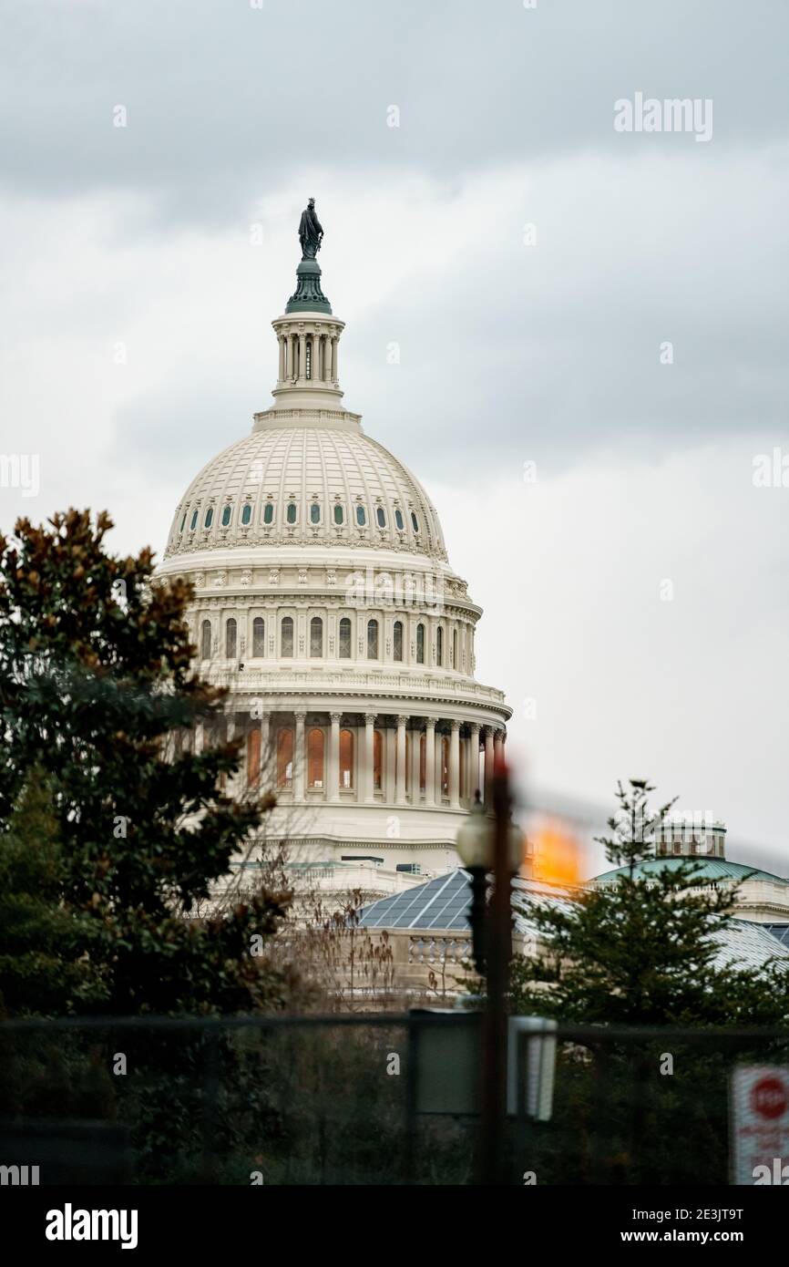 US Capitol Building in Washington DC access blocked by gates circa ...