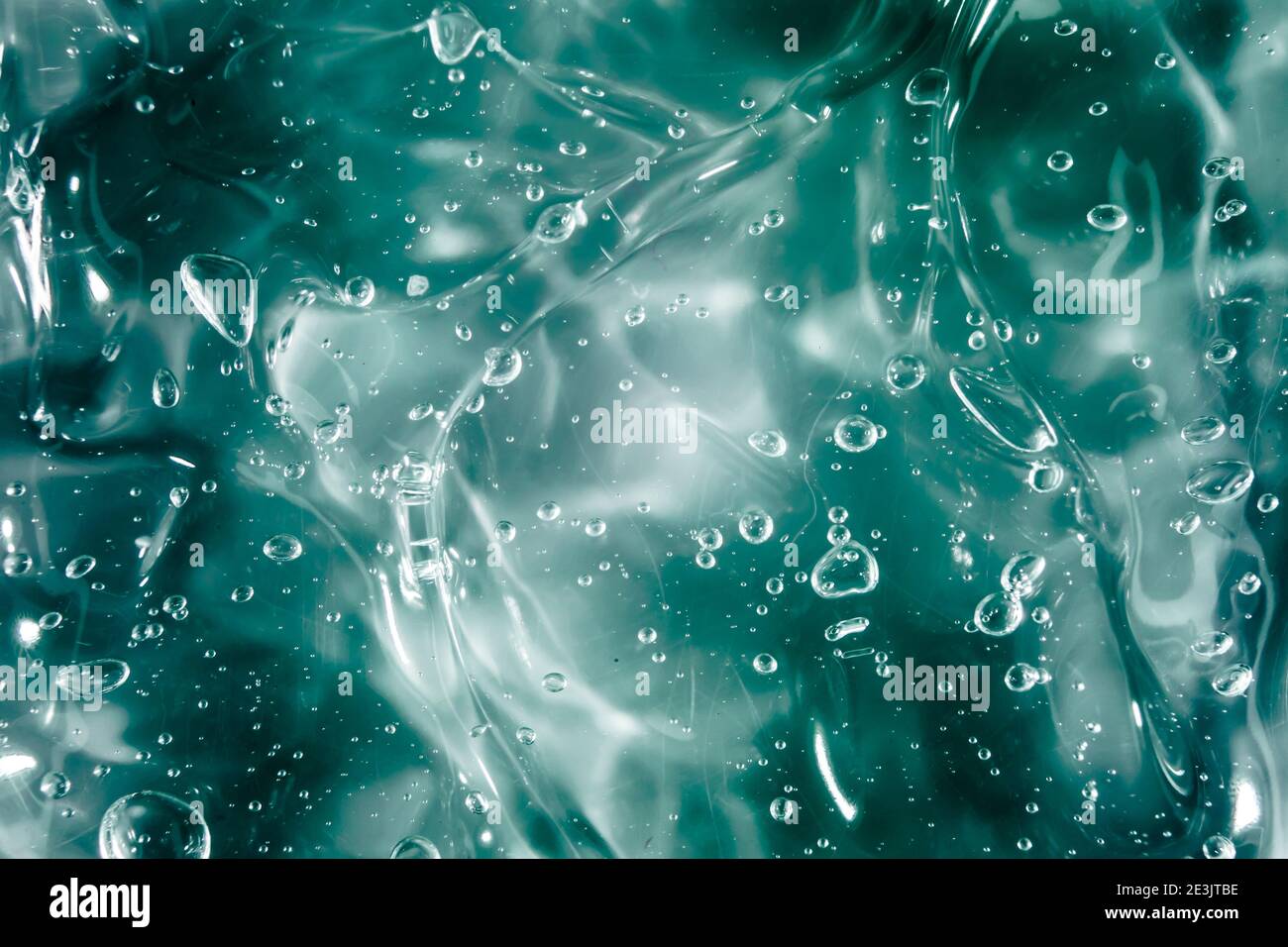 Liquid cream gel, green blue cosmetic texture with bubbles Stock Photo - Alamy