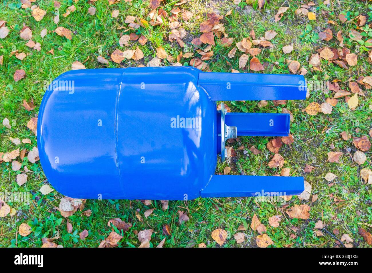 Blue metal water tank for 50 liters of water Stock Photo - Alamy