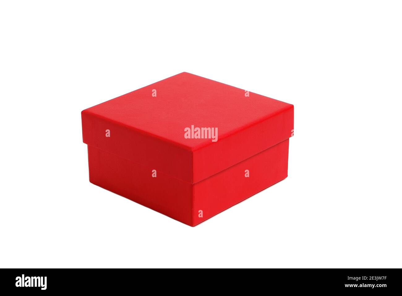 Closed red gift box on white background Stock Photo - Alamy
