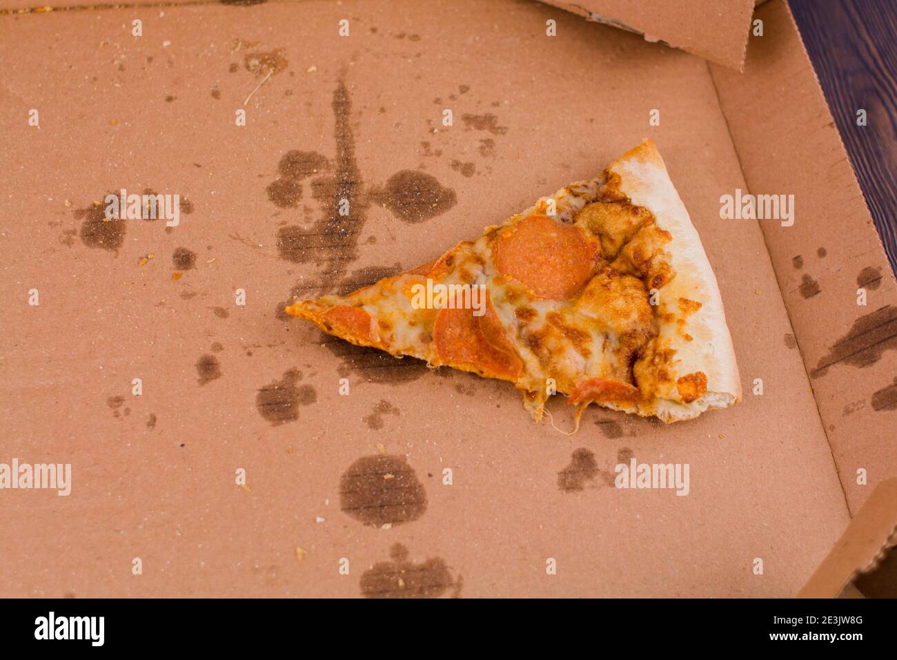 Last slice pizza in box hi-res stock photography and images - Alamy