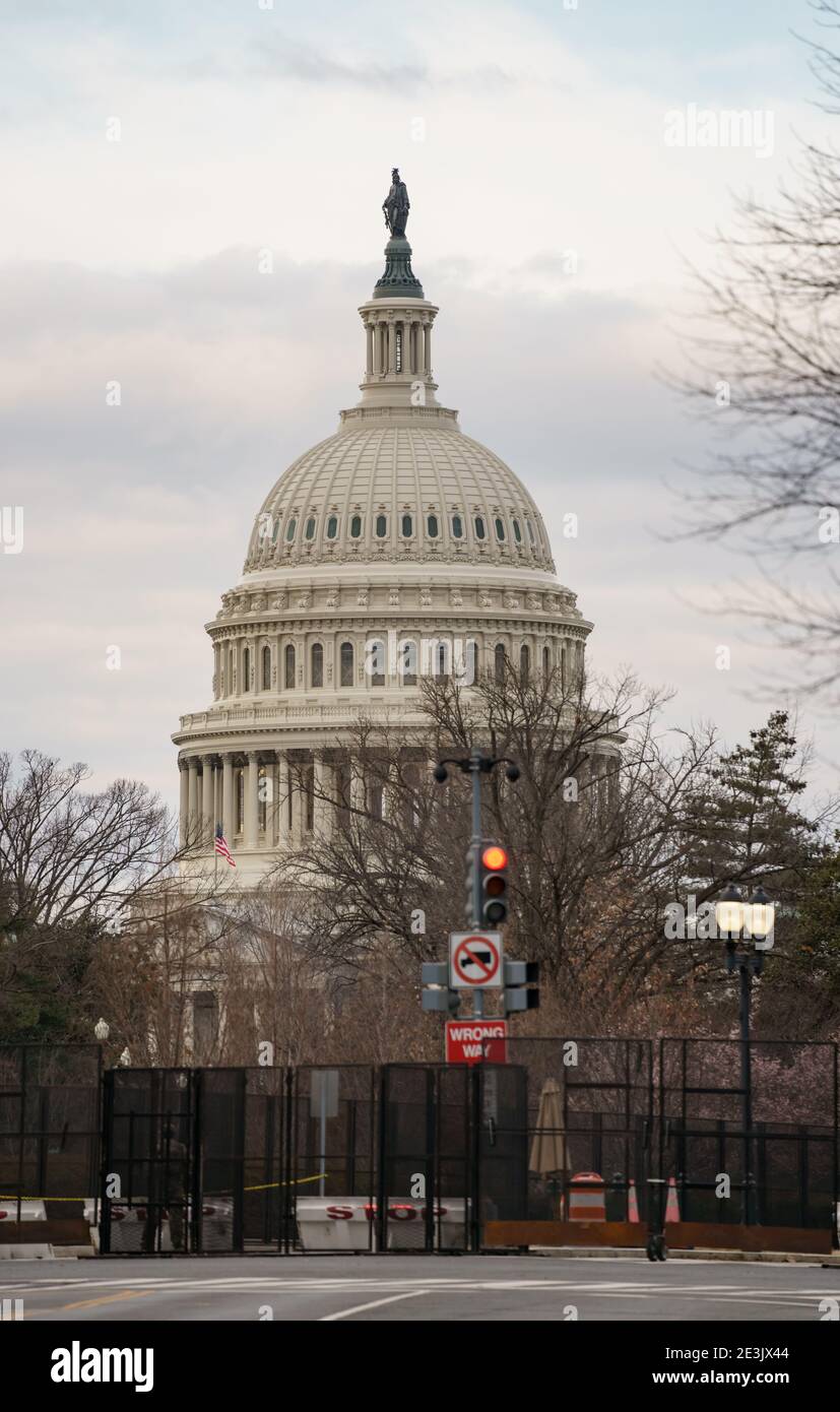 Fences protecting the US Capitol Building Washington DC USA Stock Photo ...