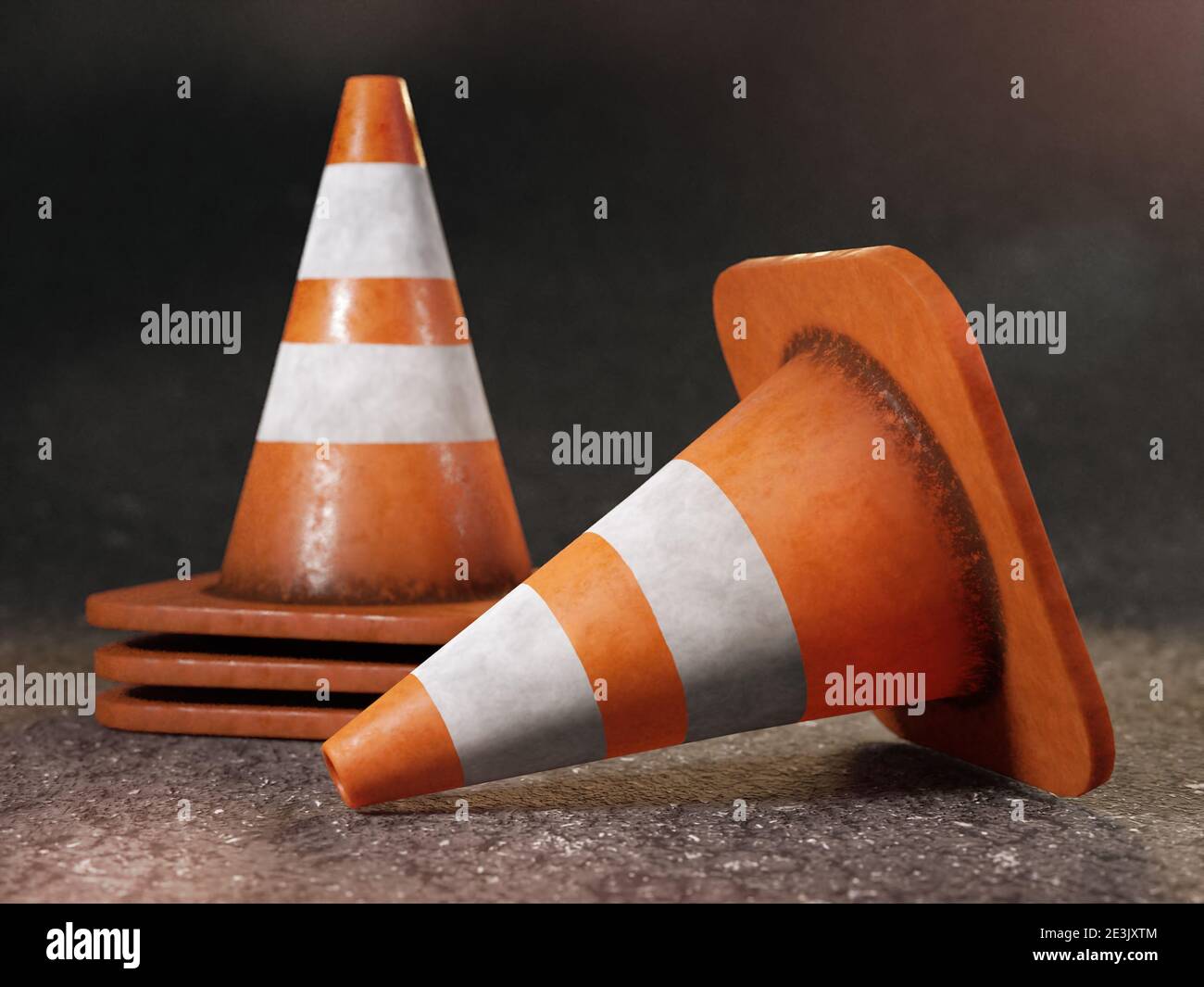 Orange and white cones hi-res stock photography and images - Alamy