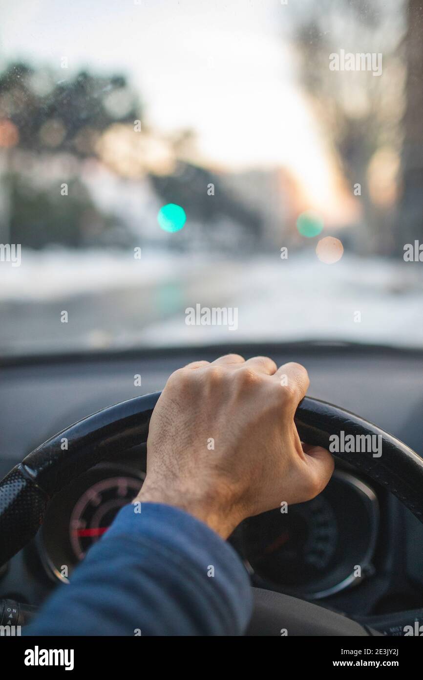 Vision of a driver inside his car Stock Photo - Alamy