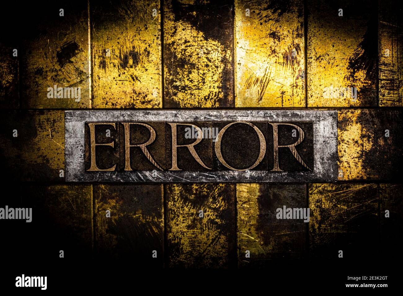 Error text formed with real authentic typeset letters on vintage ...