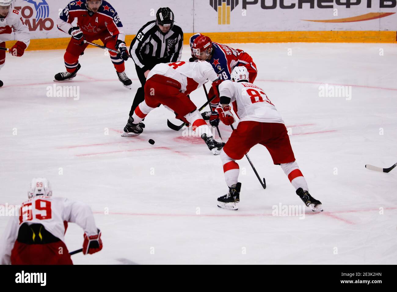 Moscow, Russia. 19th January, 2021. KHL Regular Season ice hockey match ...