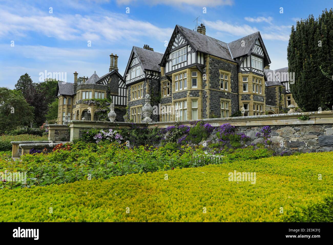 Bodnant Hall, Bodnant Gardens, Spring, (May), Tal-y-Cafn, Conwy, Wales ...