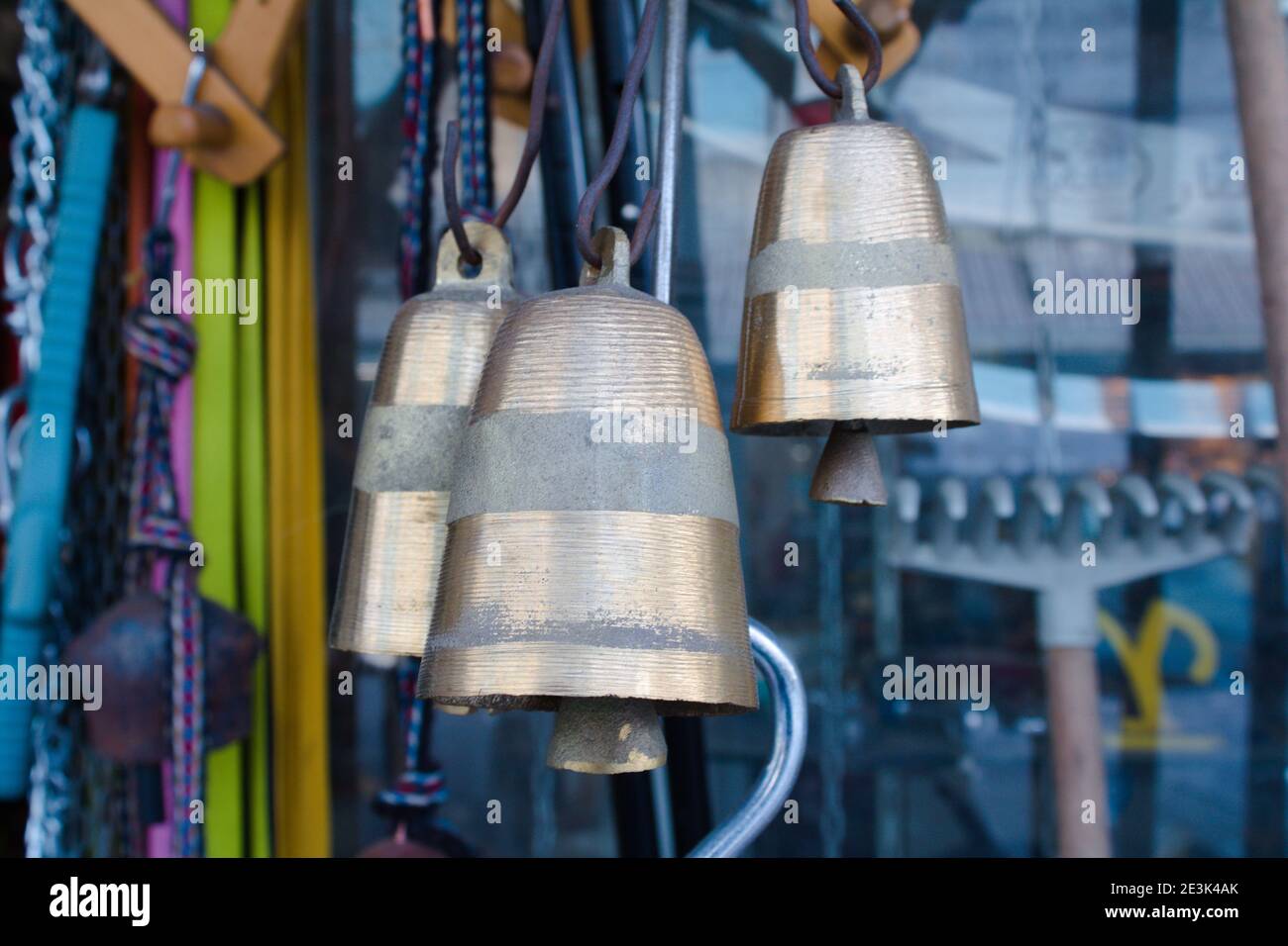 Handmade bronze cow bell Stock Photo - Alamy