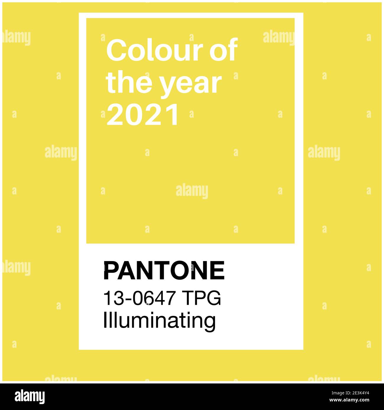 Pantone Illuminating Yellow Trending Color of the Year 2021. Color ...