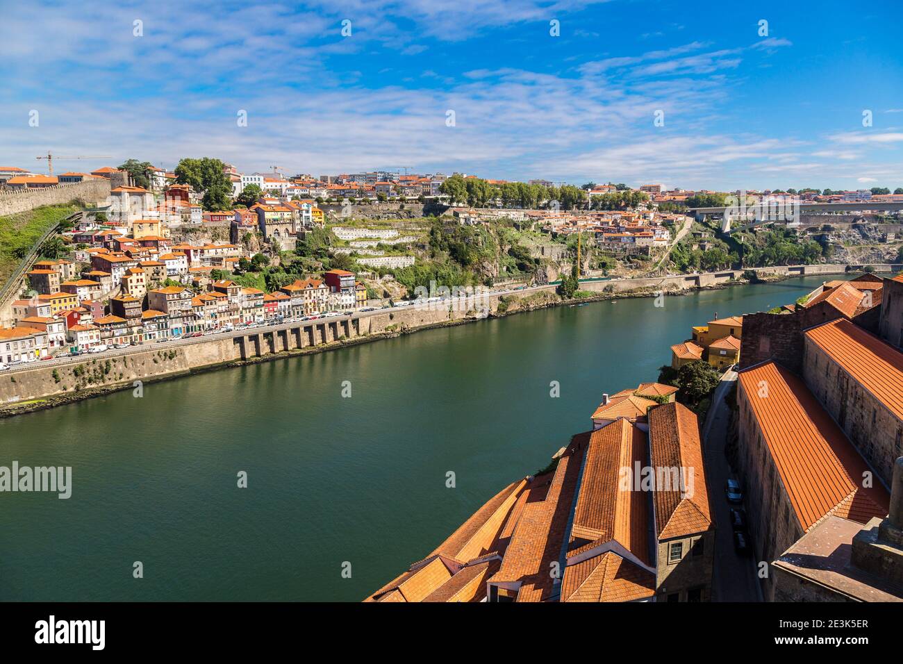Aerial view of Porto in Portugal in a beautiful summer day Stock Photo ...