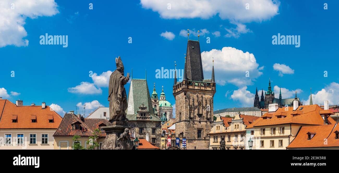 Karlov or charles bridge in Prague in summer Stock Photo - Alamy