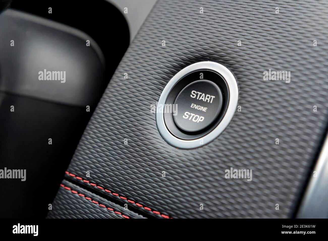 Close up engine start stop button in car. Selective focus Stock Photo ...