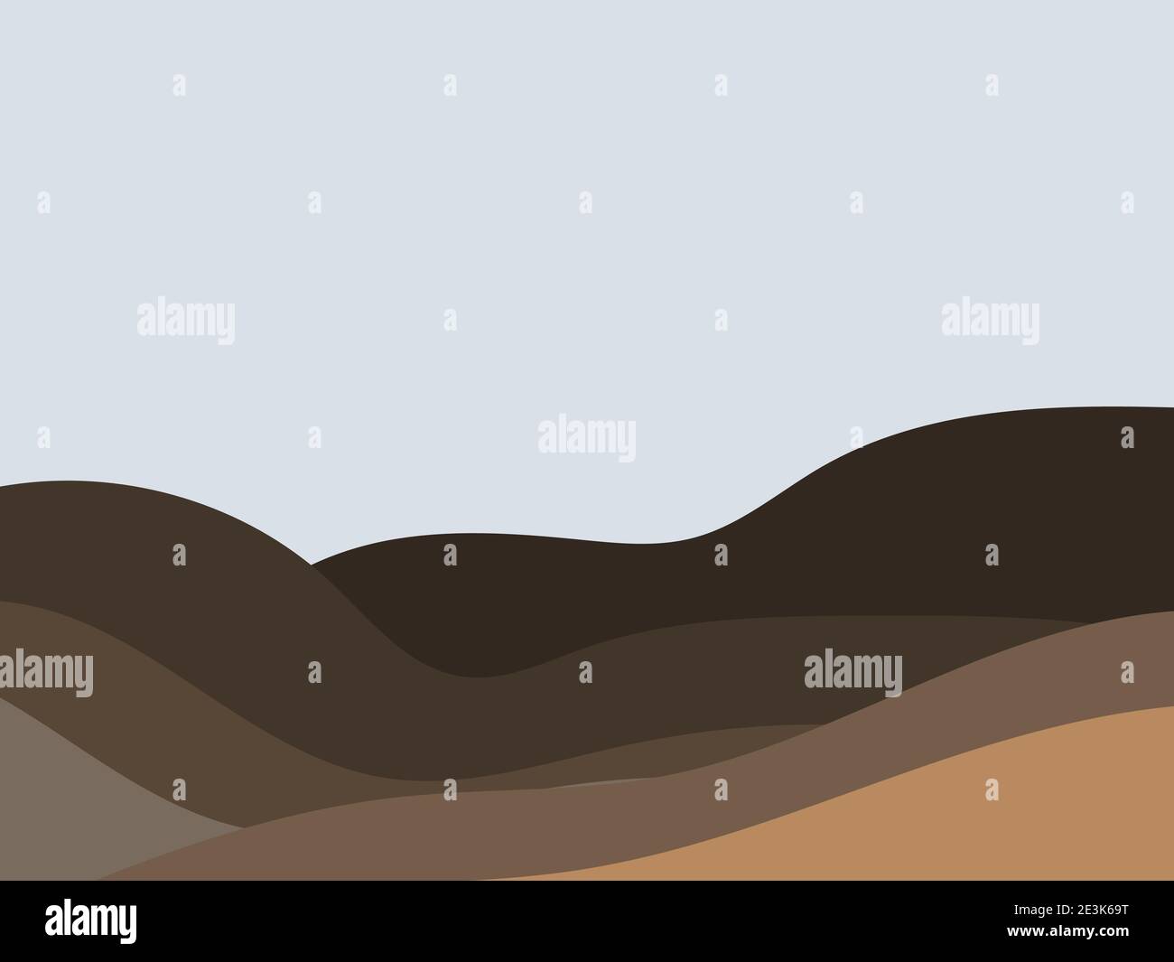 Wavy landscape in a minimalistic style. Landscape with hills. Boho ...