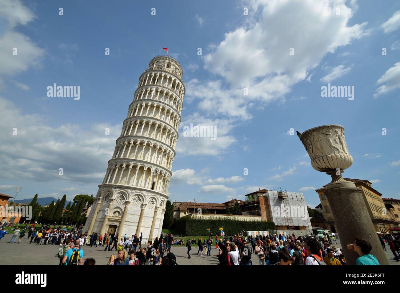 Leaning Tower of Pisa wide angle view Stock Photo - Alamy
