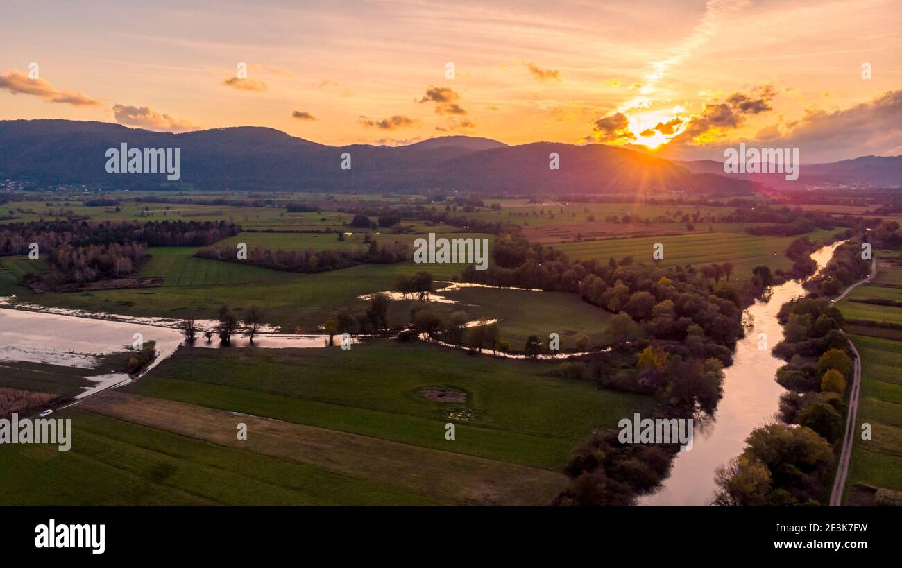 Sunset above flooded fields hi-res stock photography and images - Alamy