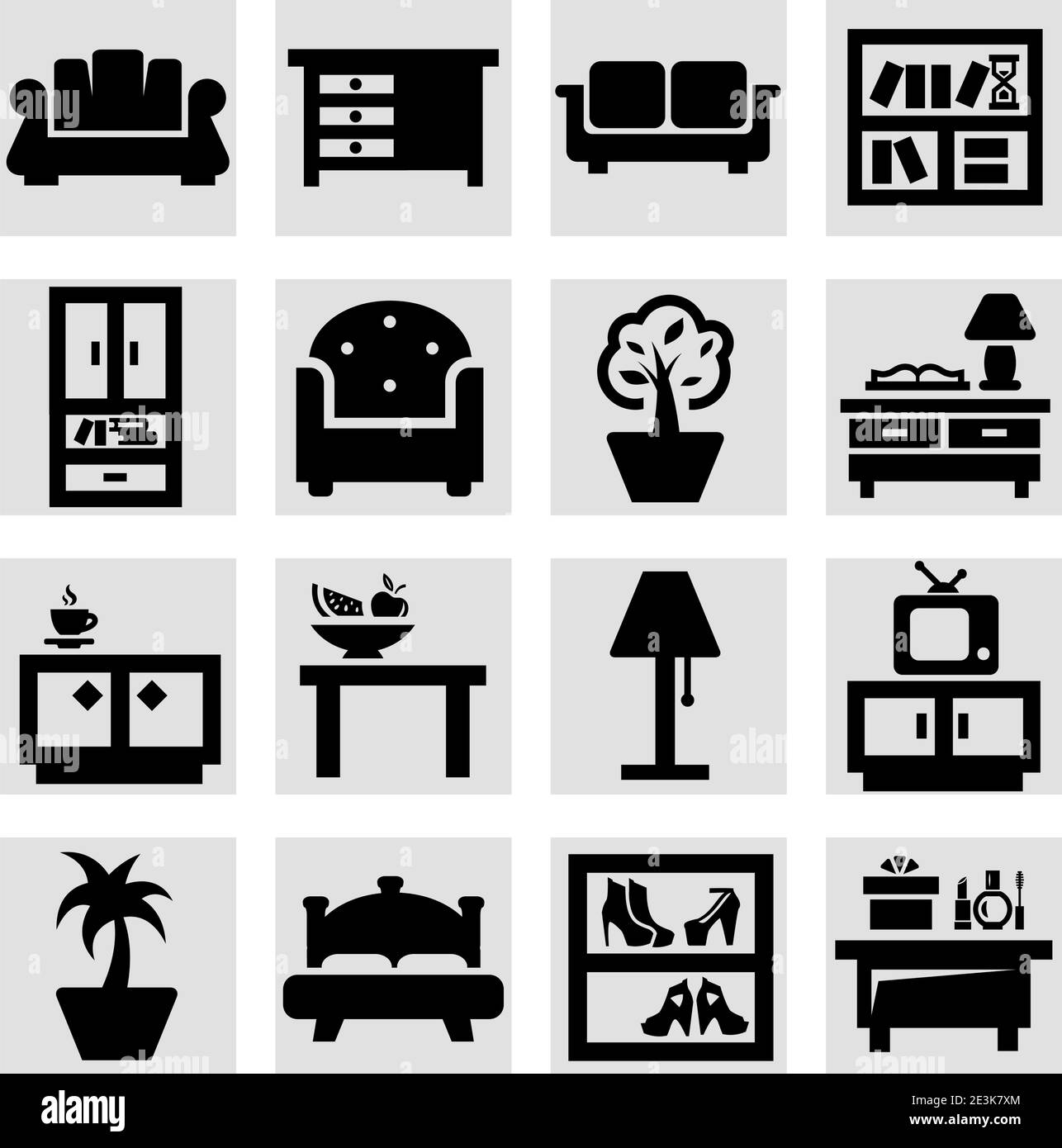 Elegant Vector Furniture Icons Set Stock Vector Image & Art - Alamy