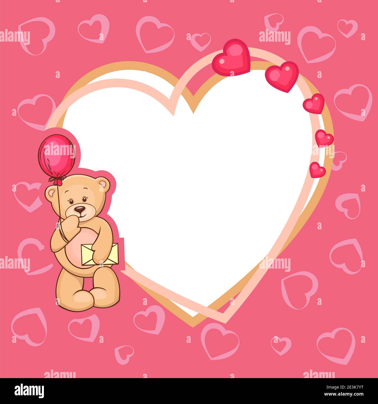 Illustration of Cute Valentine Teddy Bear with sign Stock Vector Image ...
