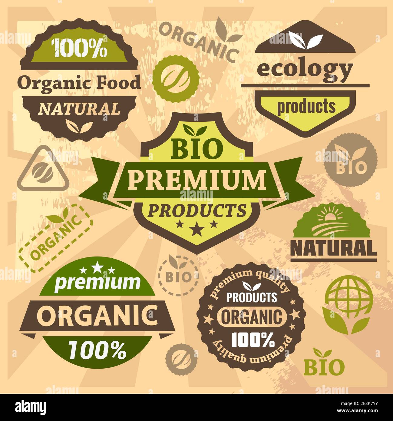Eco And Bio Labels Collection Stock Vector Image & Art - Alamy
