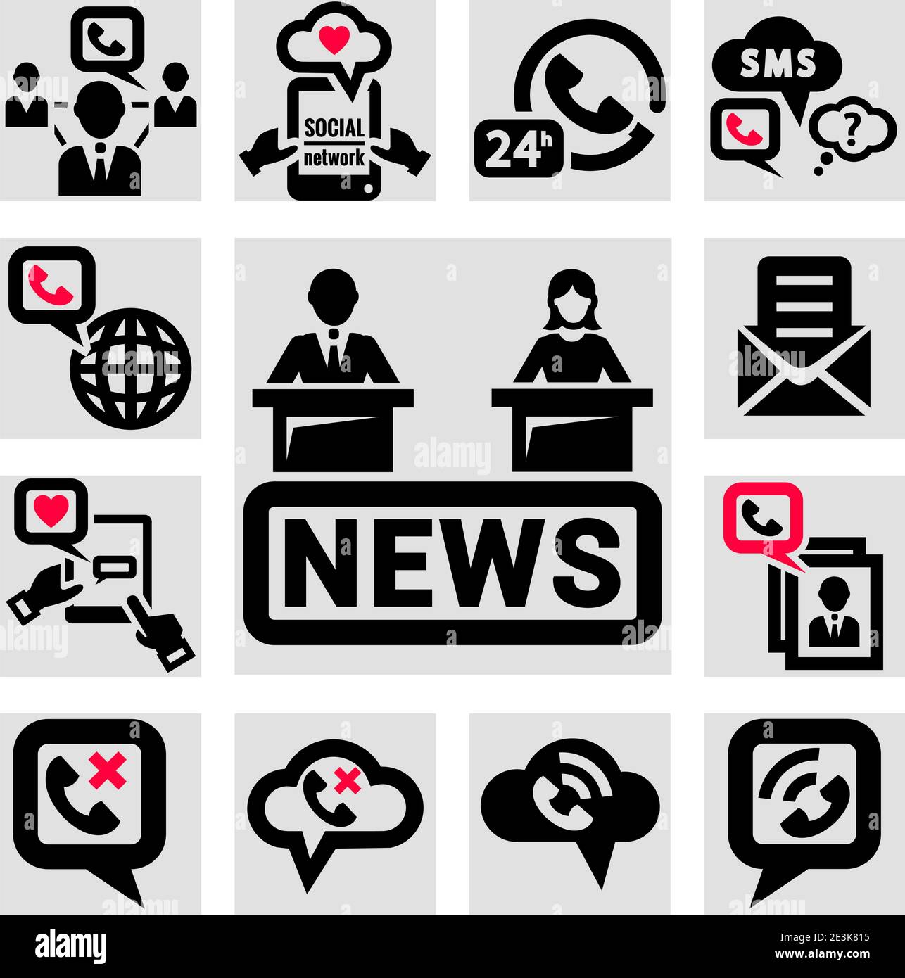 Elegant Communication Icons Set for web and mobile Stock Vector Image ...