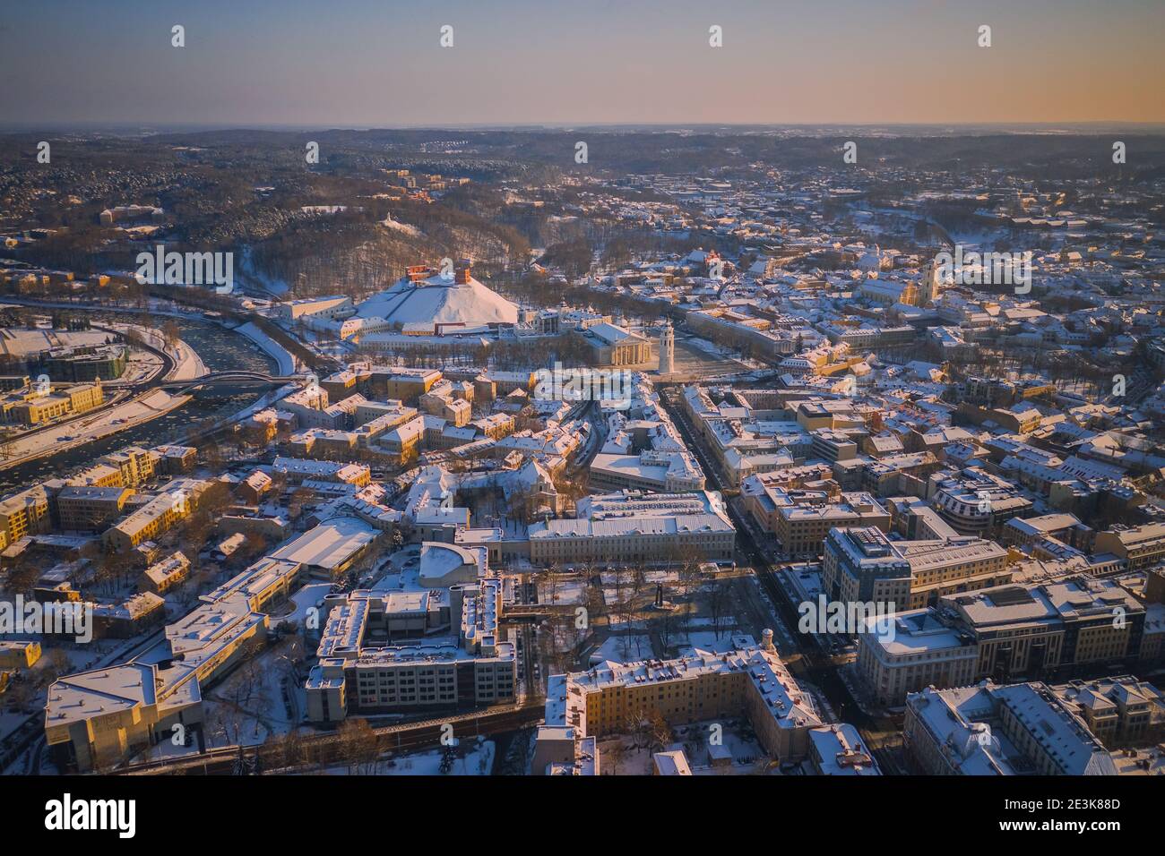 Aerial landscape of Vilnius old town, Capital of Lithuania Stock Photo ...