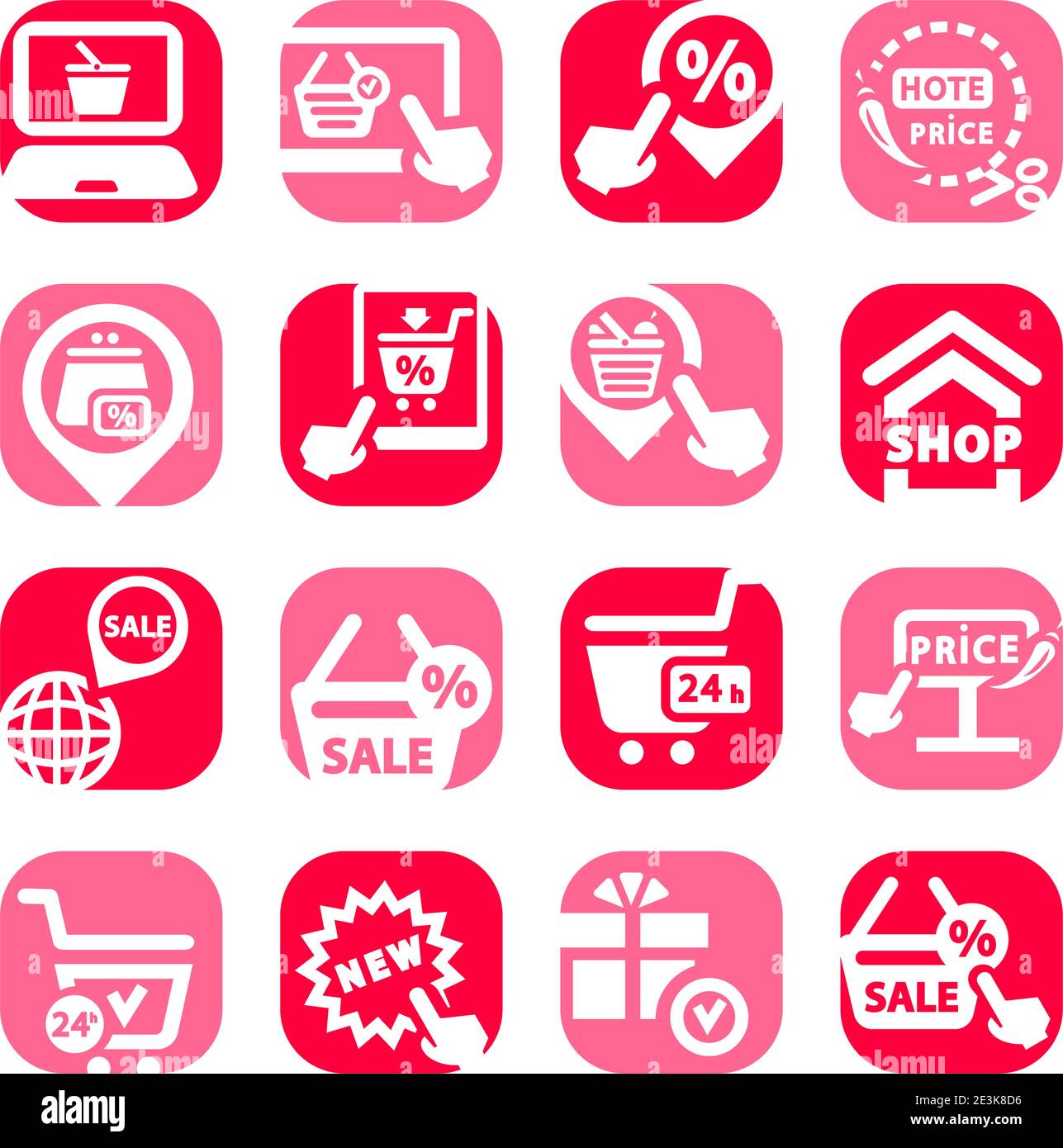 Color Shopping Vector Icons Set Created For Mobile, Web And ...