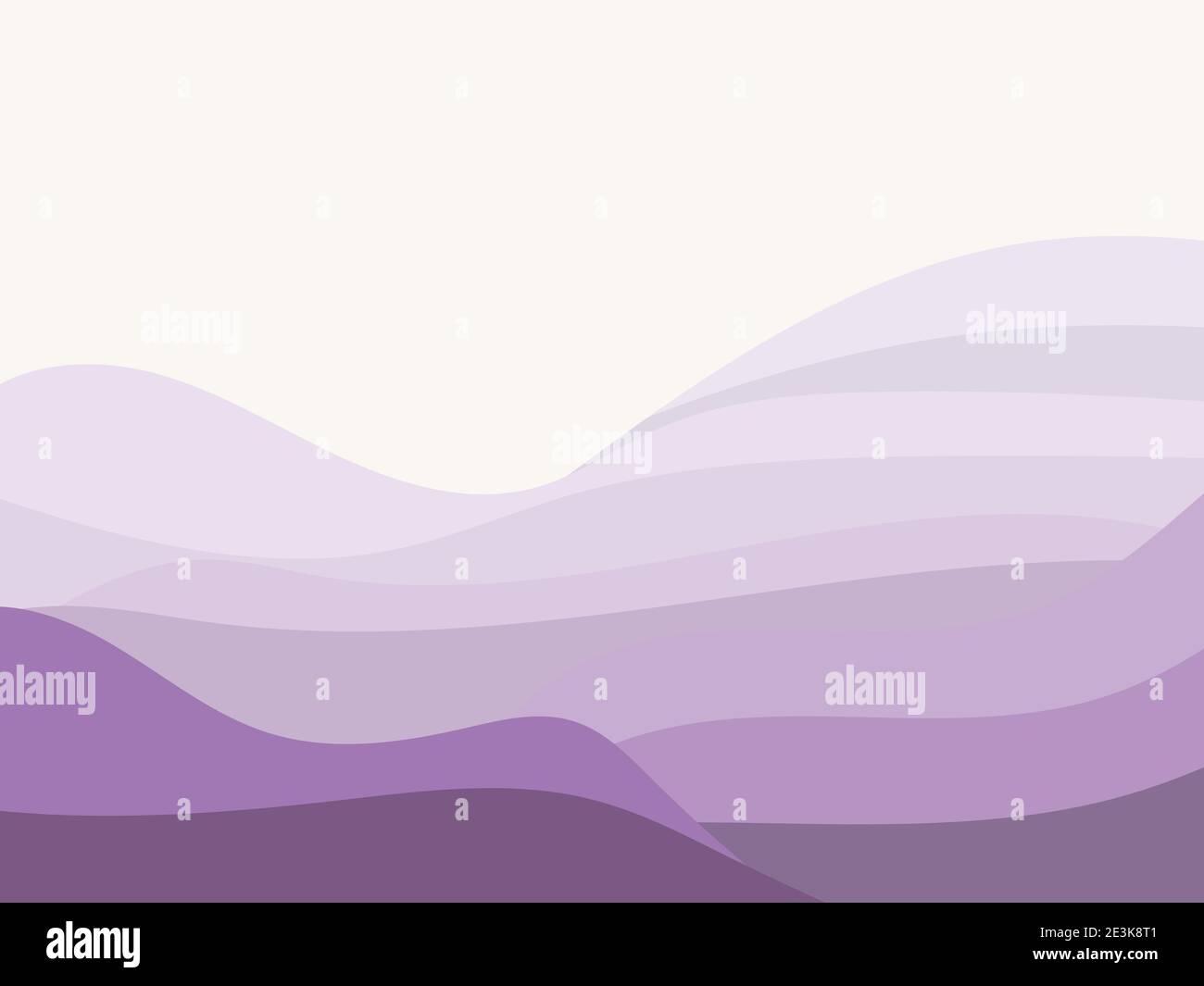 Wavy landscape in a minimalistic style. Landscape with hills. Boho ...